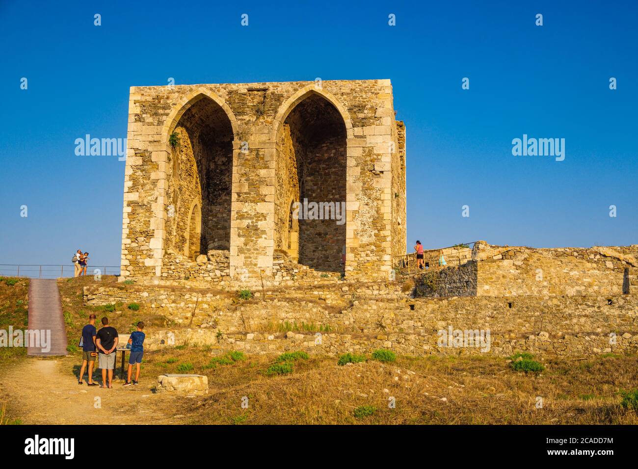 Inside the Archaeological site of Methoni Castle. Built by the ...