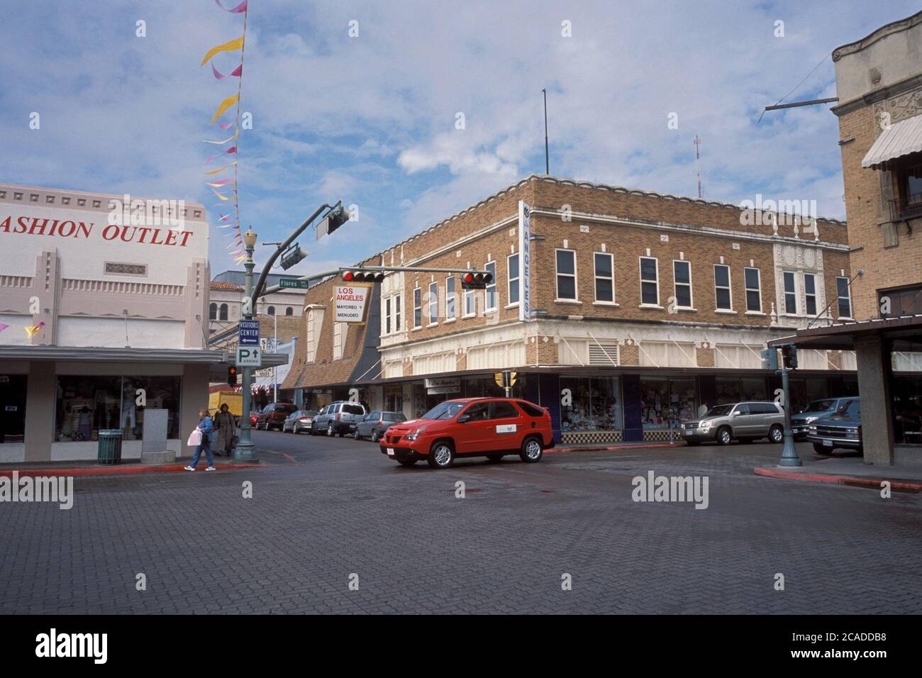Laredo Texas USA: Cobblestone streets and 100 year old buildings in ...