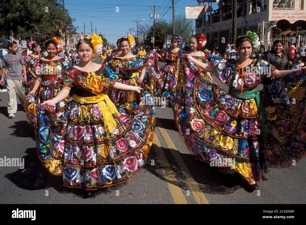 Laredo Texas USA: Troupe of teenage folklorico dancers show off their ...