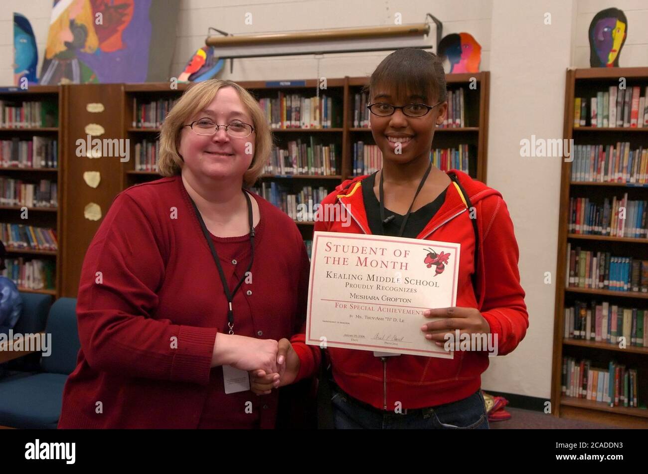 Austin Texas USA, January 2006: Seventh grade student receiving ...