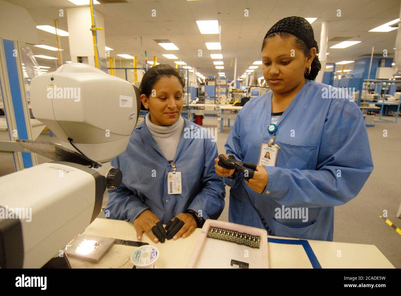 Matamoros, Mexico April, 2006: Mexican workers at CyOptics, a high-tech ...