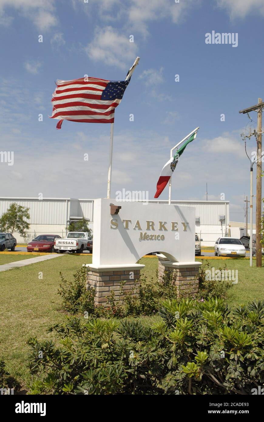 Matamoros Mexico, April, 2006: Flags of the United States and Mexico ...