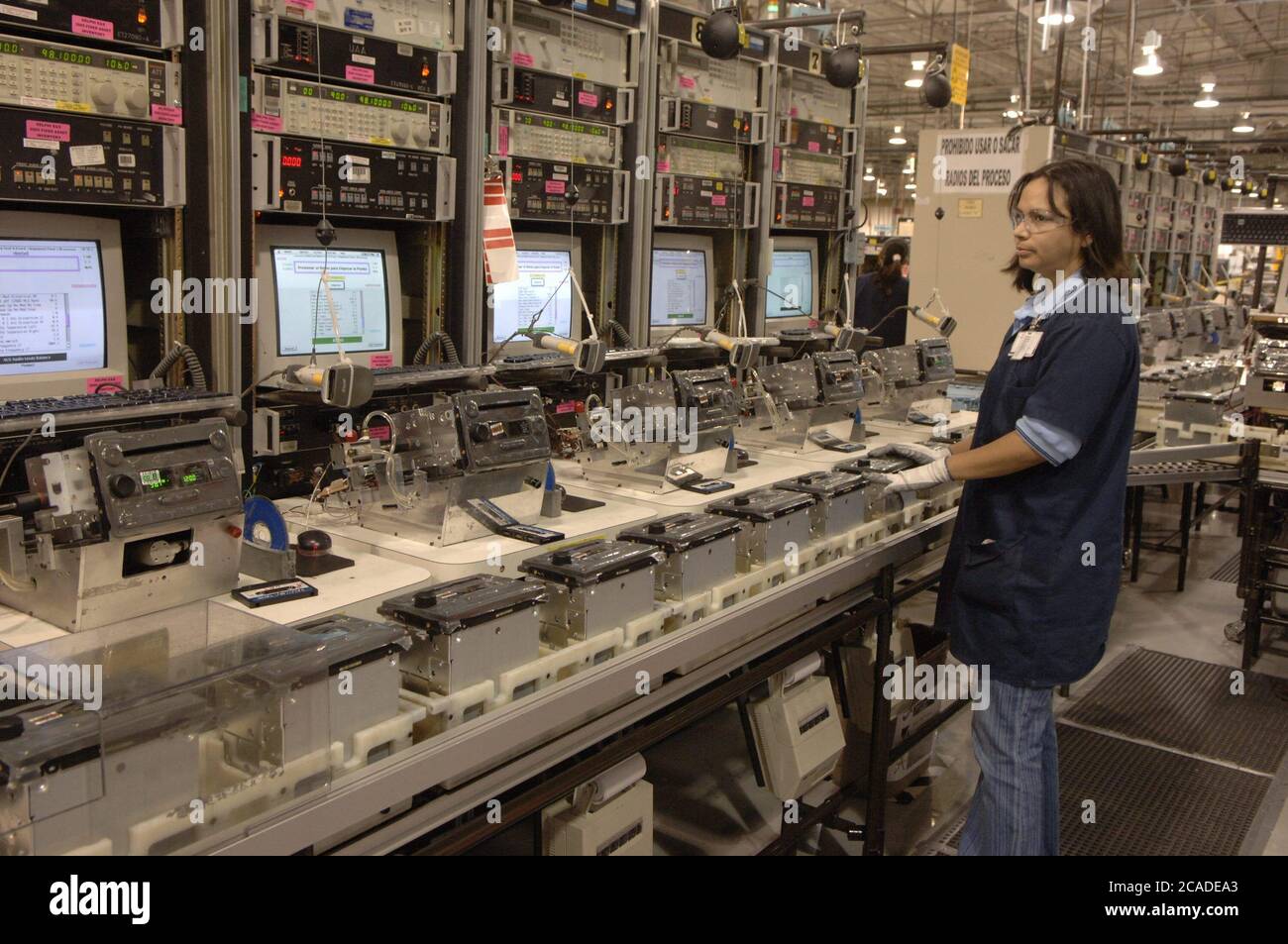 Matamoros, Mexico April, 2006: Car radios being manufactured at Delphi ...
