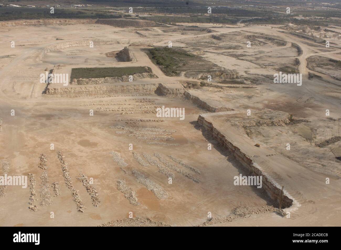 Round Rock, Texas USA, April, 2006: Crushed stone and rock quarry in ...