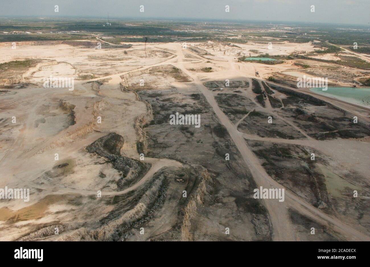 Round Rock, Texas USA, April, 2006: Crushed stone and rock quarry in ...