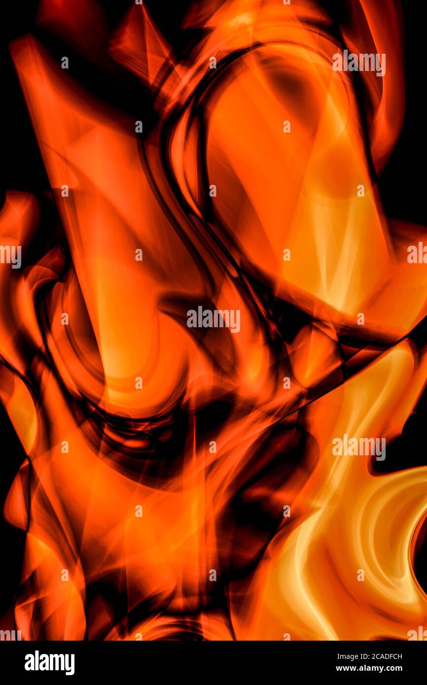 Abstract, twisted flames in Orange Stock Photo - Alamy