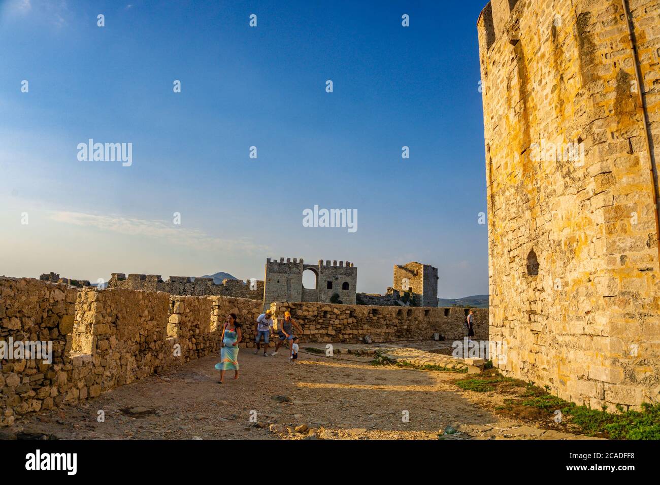 Inside the Archaeological site of Methoni Castle. Built by the ...