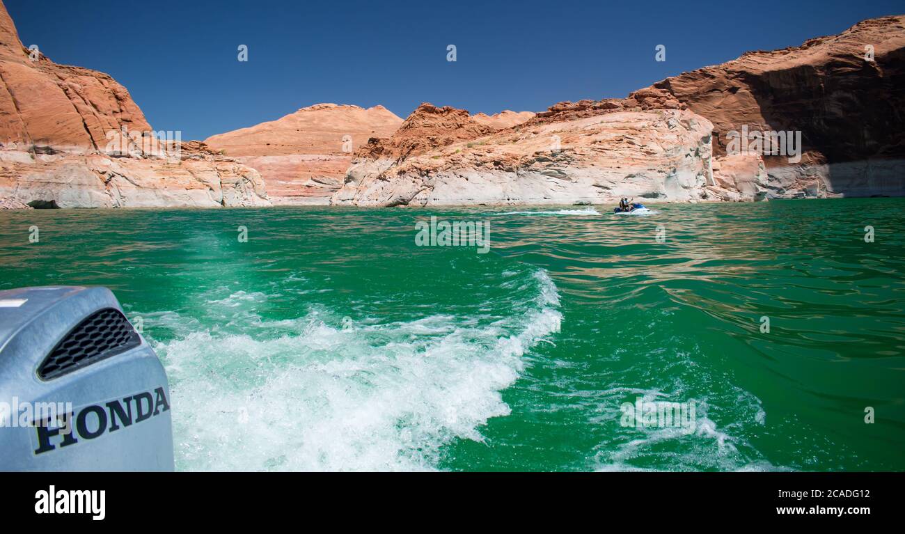 Boating at Lake Powell, Utah, USA Stock Photo - Alamy