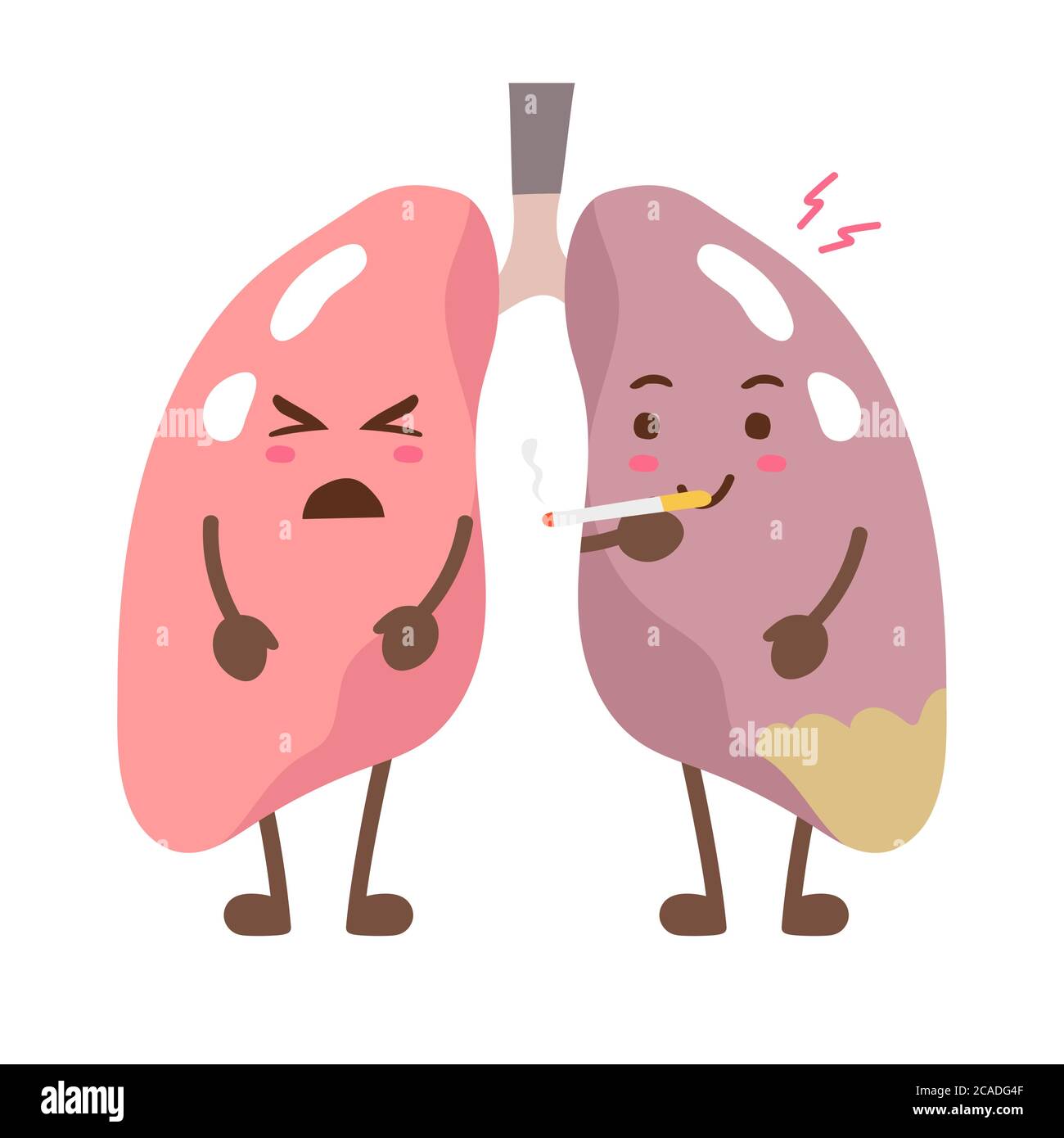 Healthy lungs and disease lungs vector Illustration Stock Vector Image ...