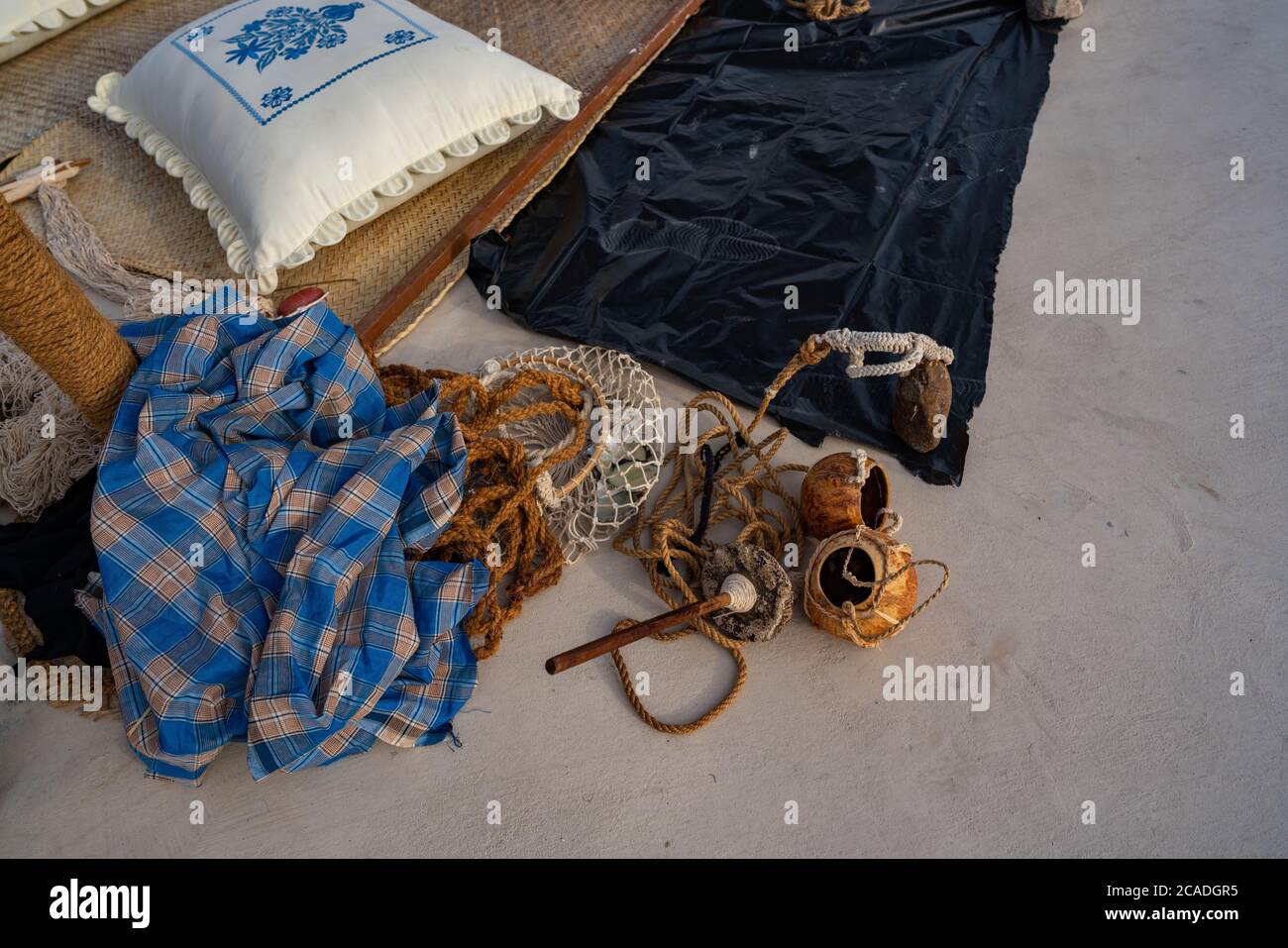 Traditional and heritage vintage Arabic items used in sailing and ...