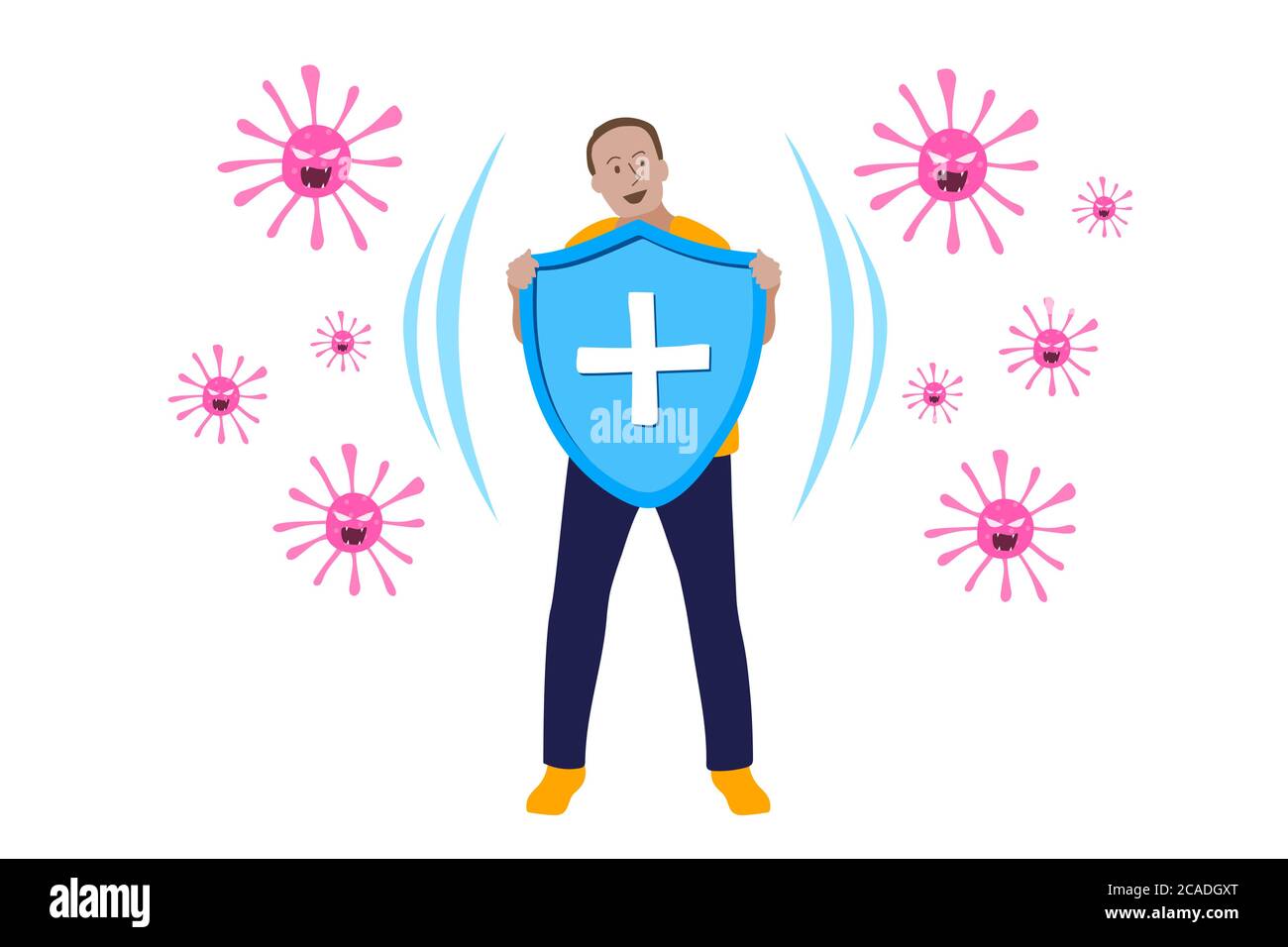 People fight virus concept. Vector Illustration Stock Vector Image ...