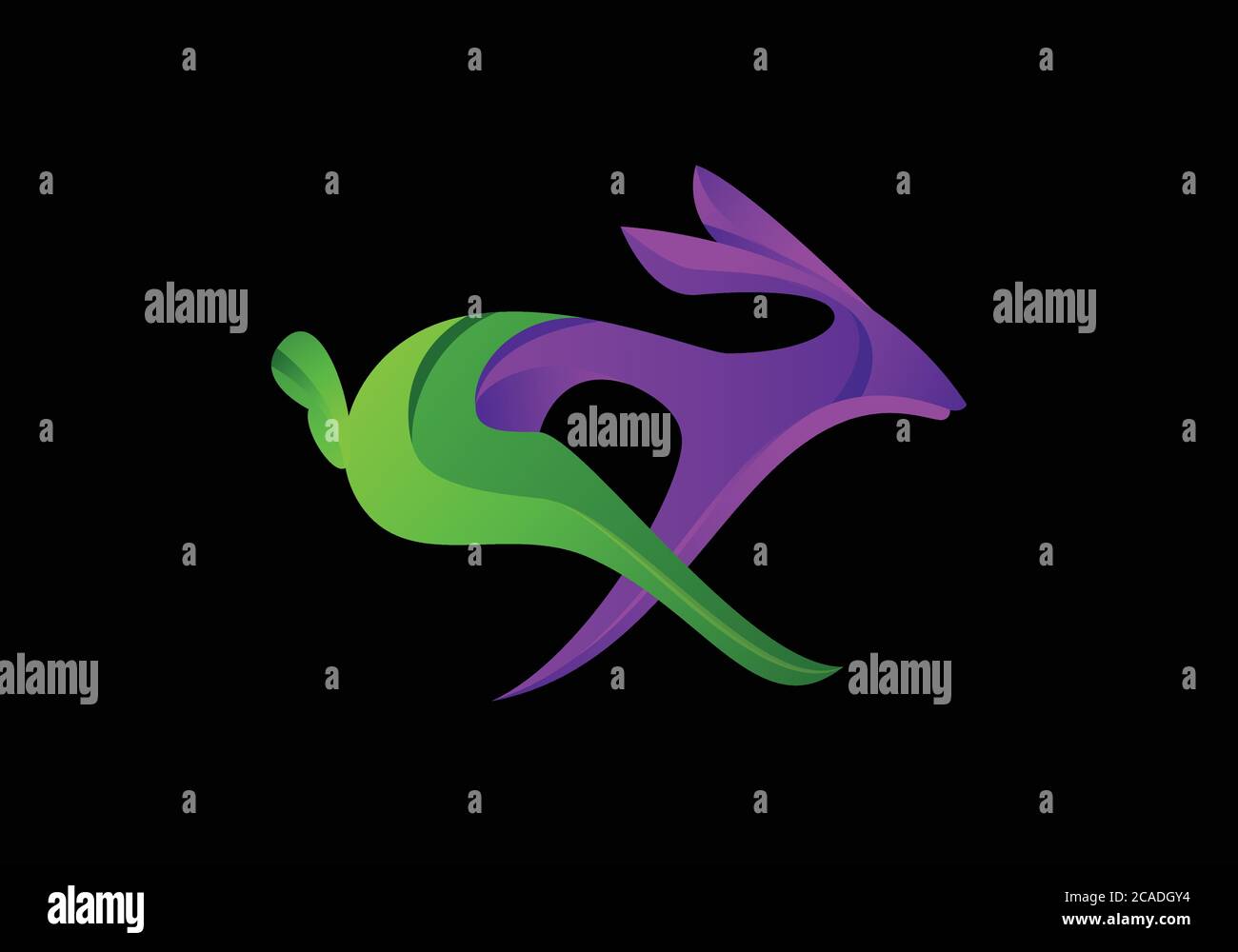 Colorful rabbit gradient artwork logo template. Rabbit logo sign symbol ...