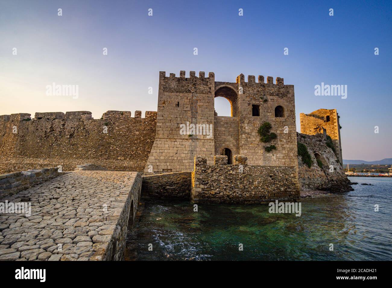 Inside the Archaeological site of Methoni Castle. Built by the ...