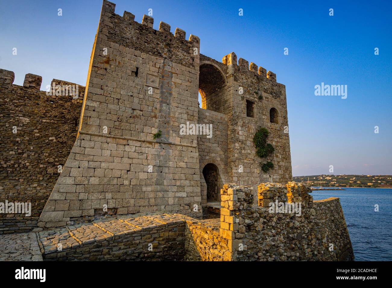 Inside the Archaeological site of Methoni Castle. Built by the ...
