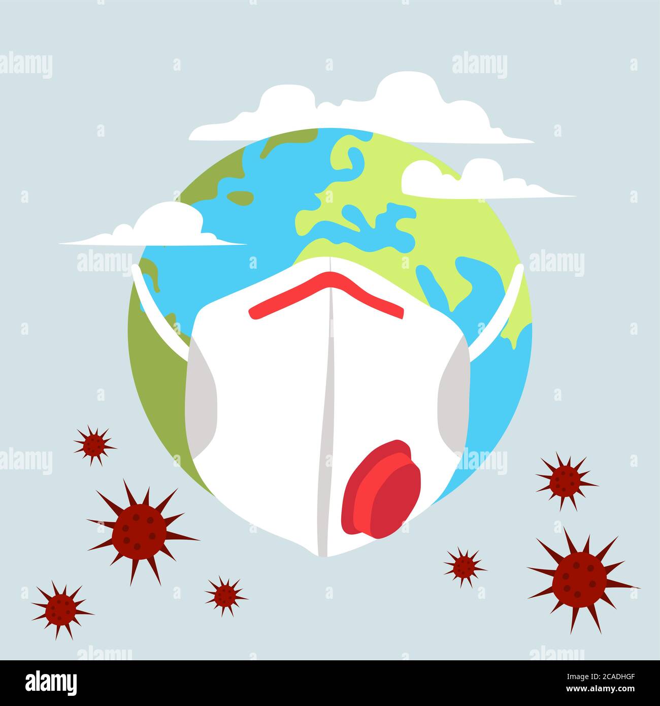 Corona virus attack concept, world/earth put mask to fight against ...