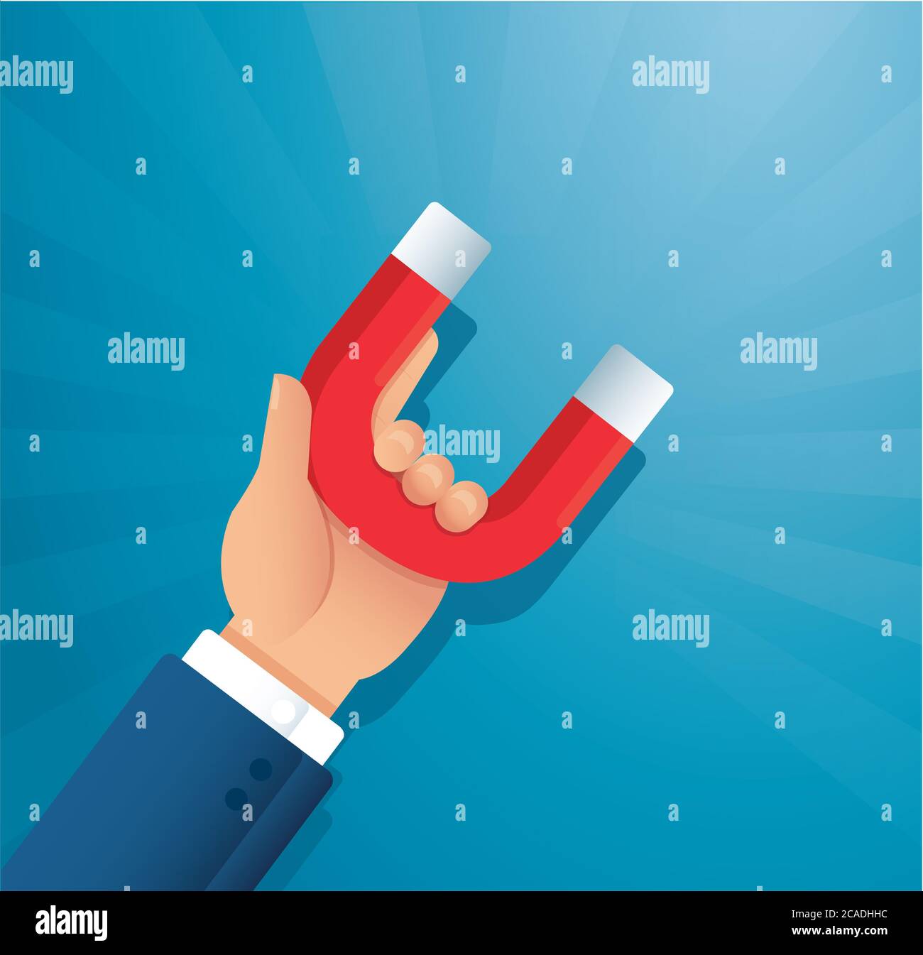 Hand holding magnet investment attraction hi-res stock photography and ...