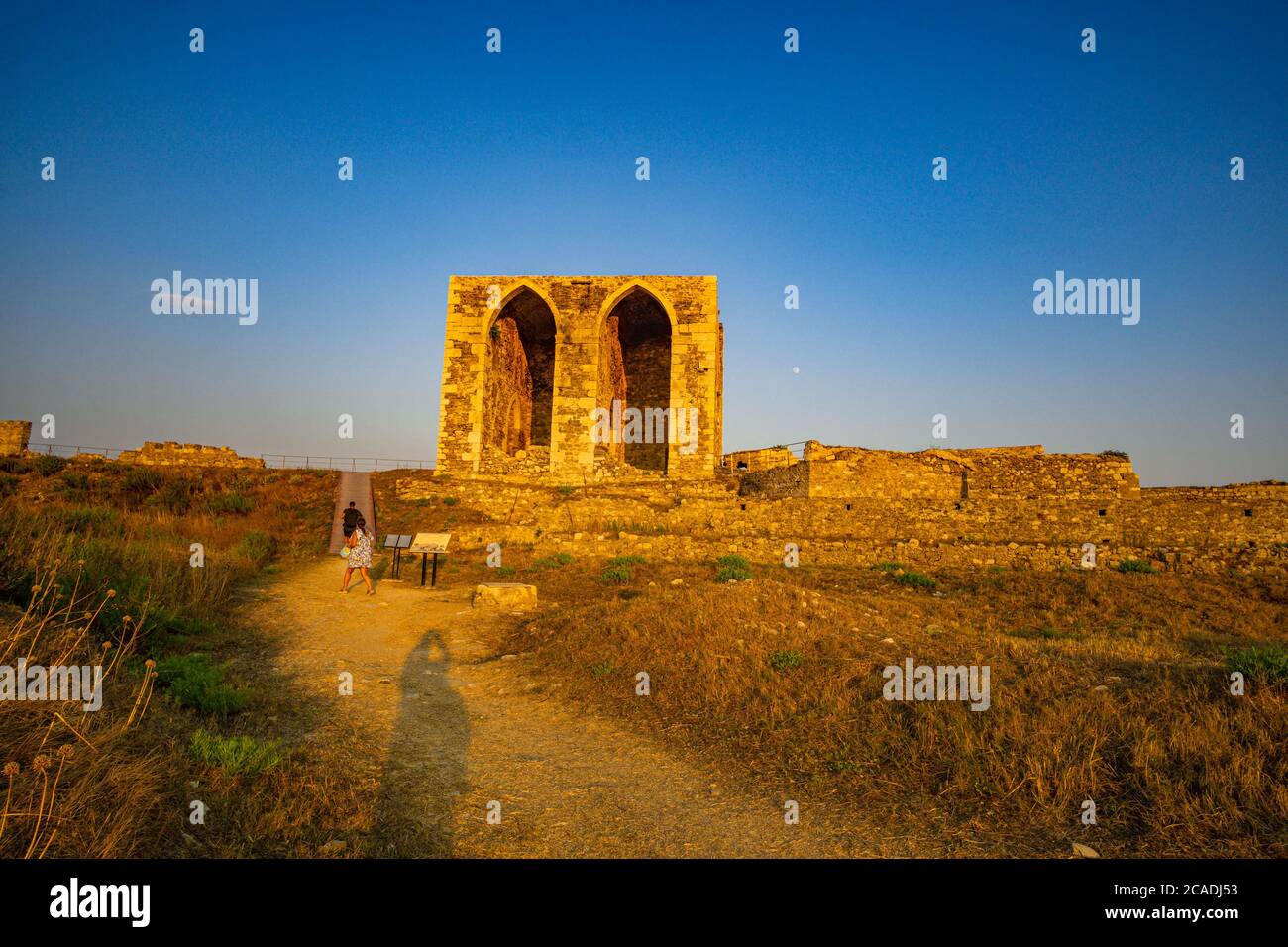 Inside the Archaeological site of Methoni Castle. Built by the ...