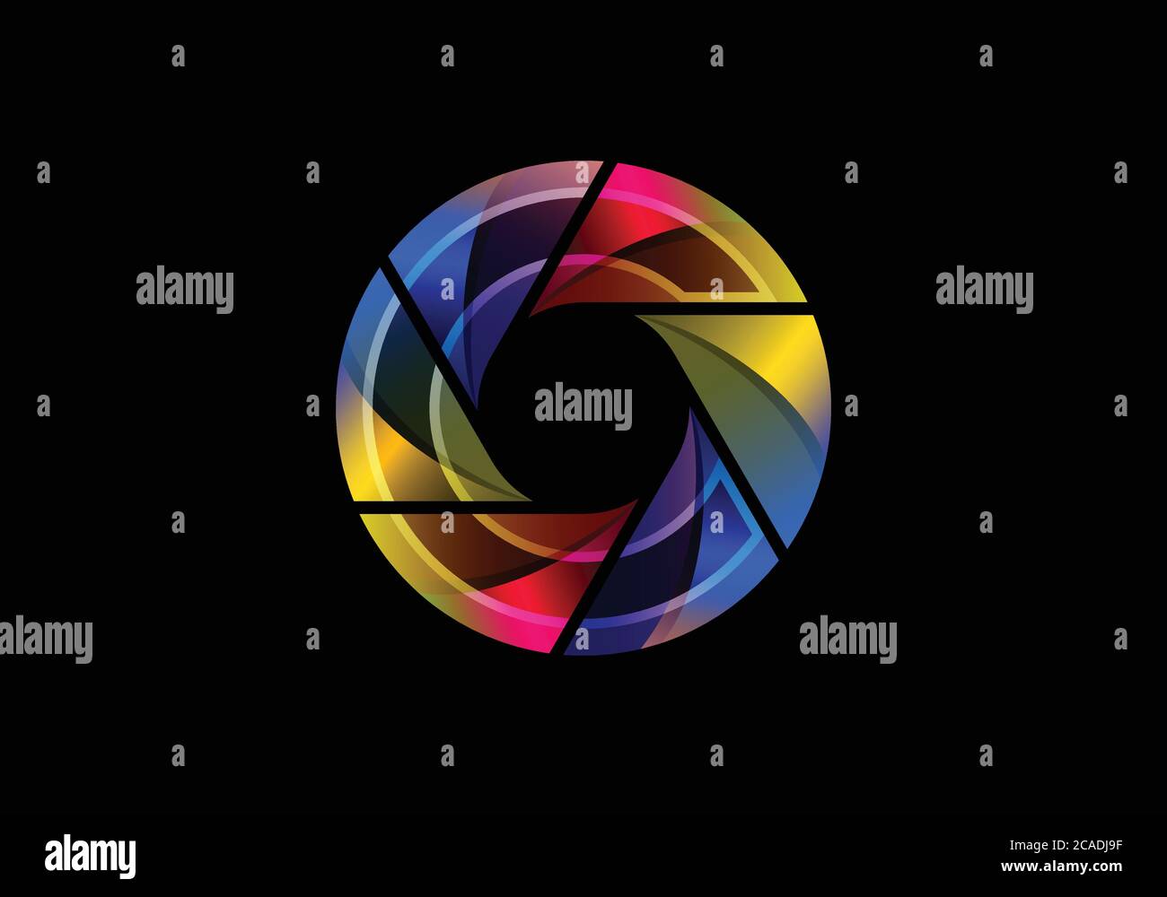 Camera zoom lens icon. Abstract photography logo design concept Stock ...