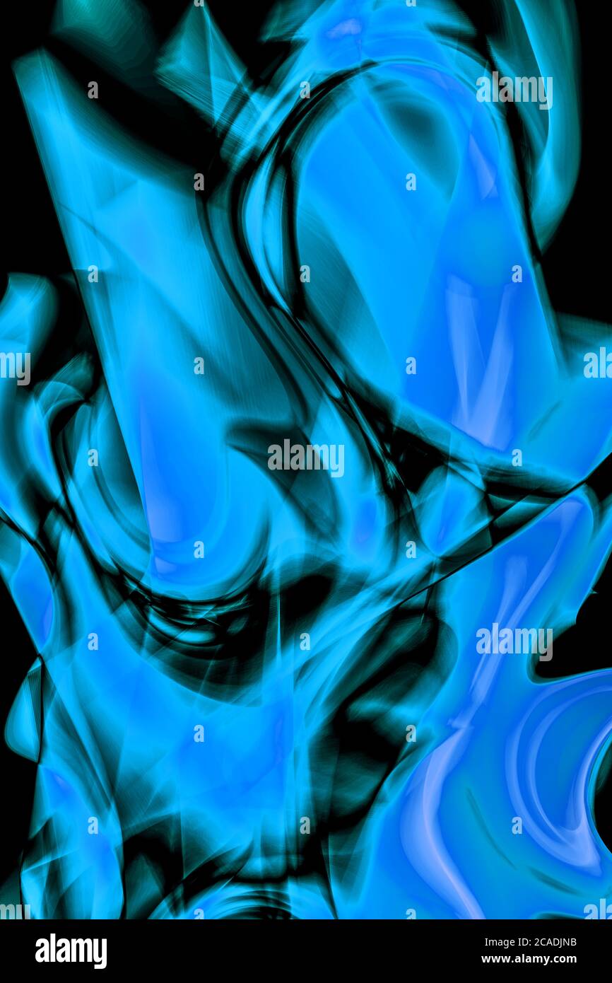 Abstract, twisted flames in Blue Stock Photo - Alamy