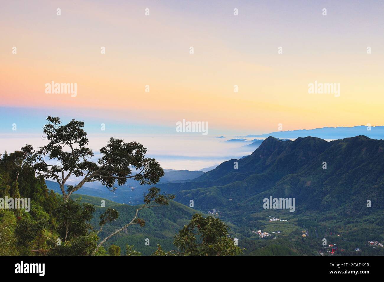 Beautiful dawn landscape with mountains,sky and clouds Stock Photo - Alamy