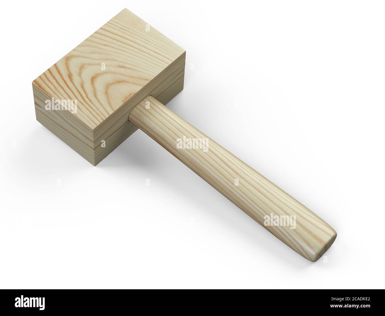 Mallet with wooden handle. 3d illustration isolated on a white ...