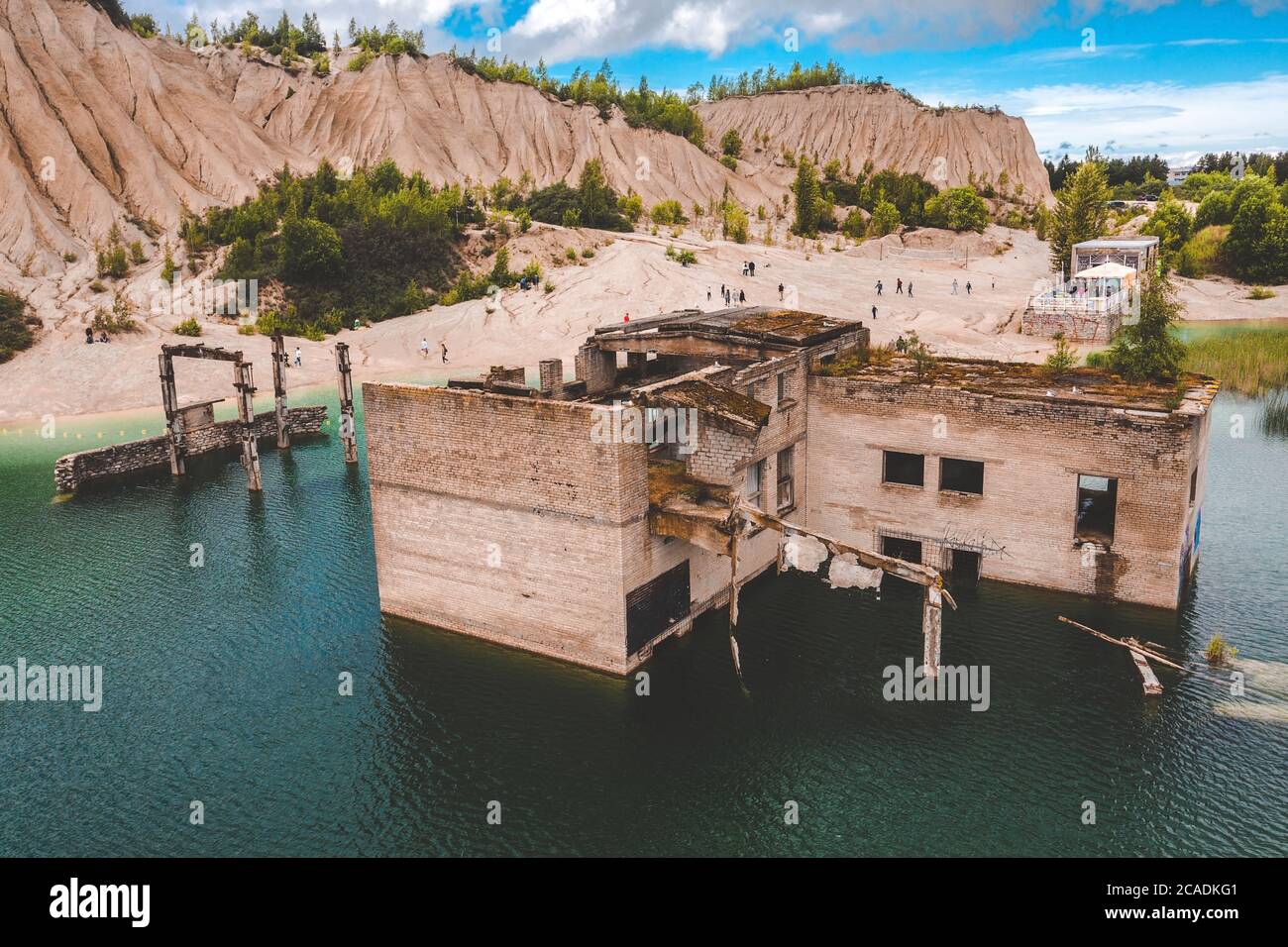 Aerial view of the Rummu abandoned prison in Tallinn, Estonia Stock ...