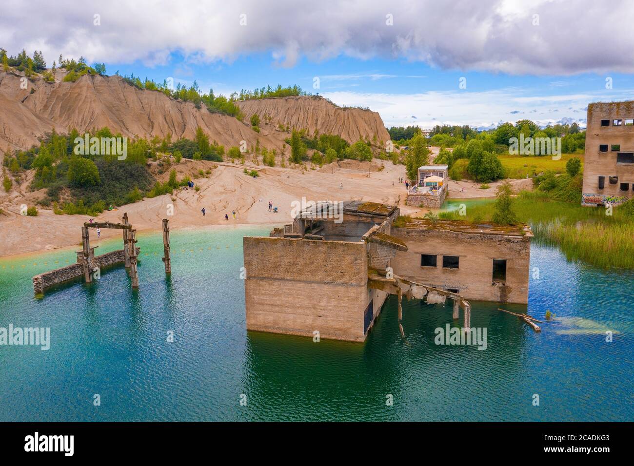 Aerial view of the Rummu abandoned prison in Tallinn, Estonia Stock ...