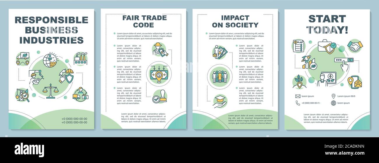 Responsible business industries brochure template. Conscious supplier ...