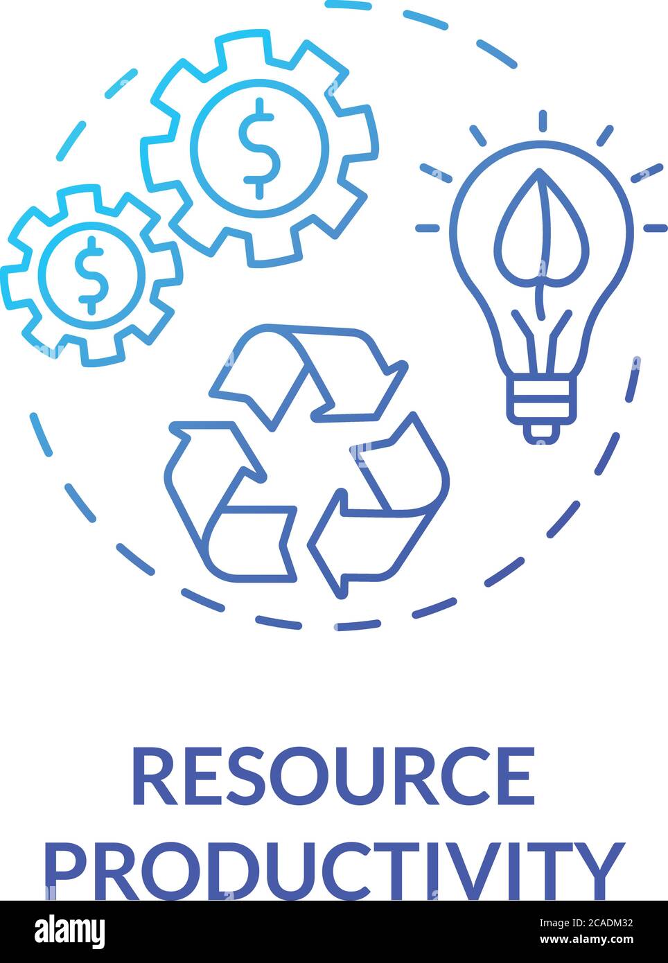Resource productivity blue gradient concept icon. Conscious consumption ...