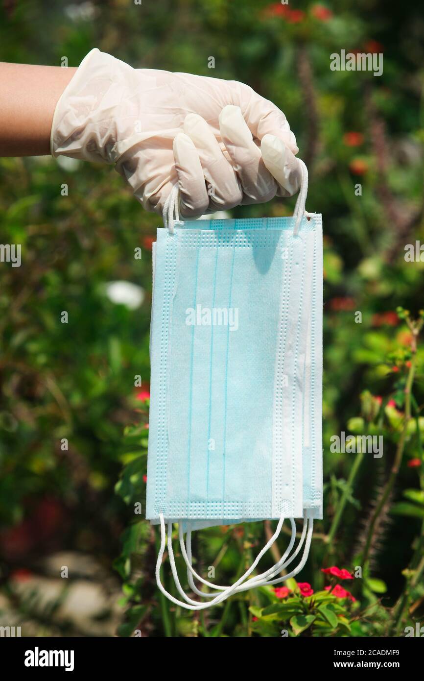 Coronavirus medical disposable protective face mask. Stay home stay ...