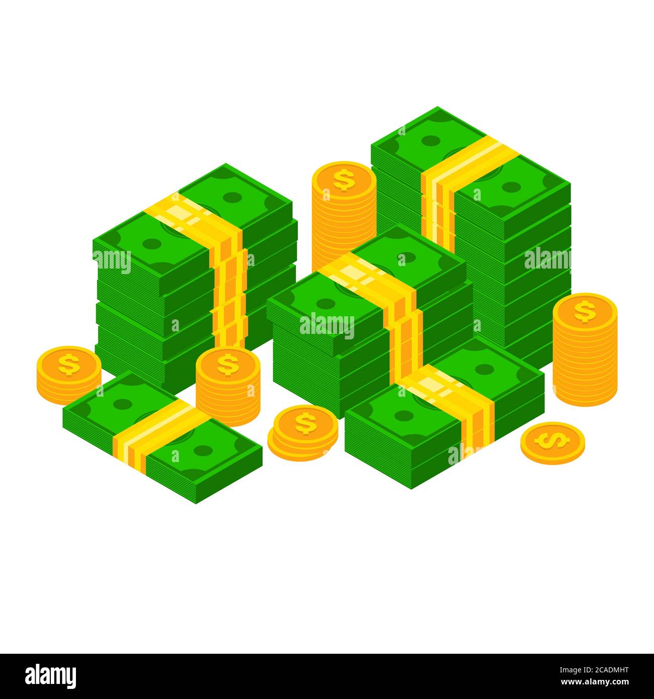Hundred dollar bill coins Stock Vector Images - Alamy