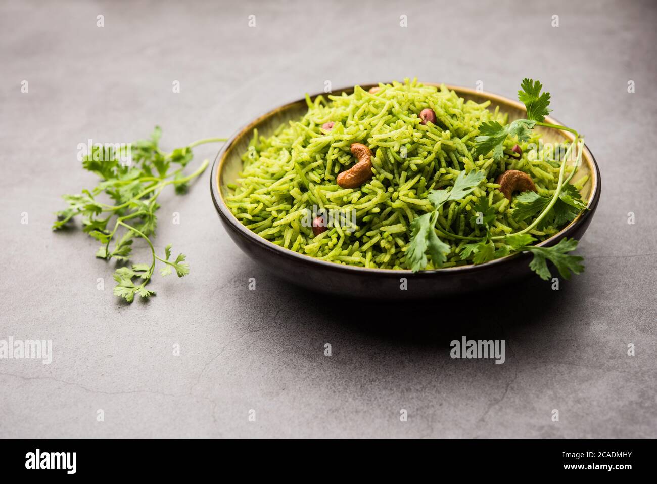Coriander, Cilantro rice also called Dhaniya Chawal or pulao or ...