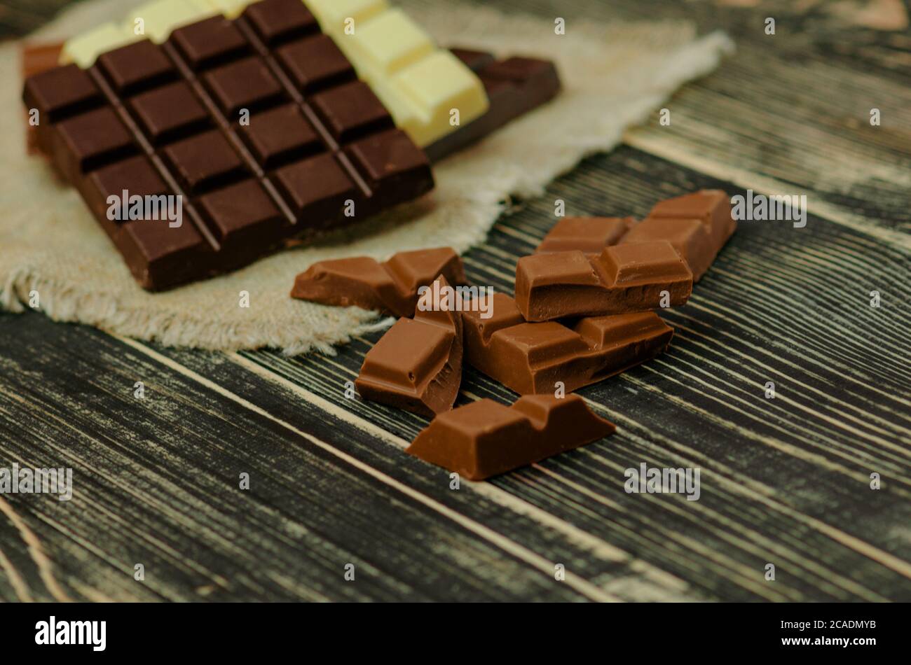 Group of chocolate bars different colors. Different kind assorted ...