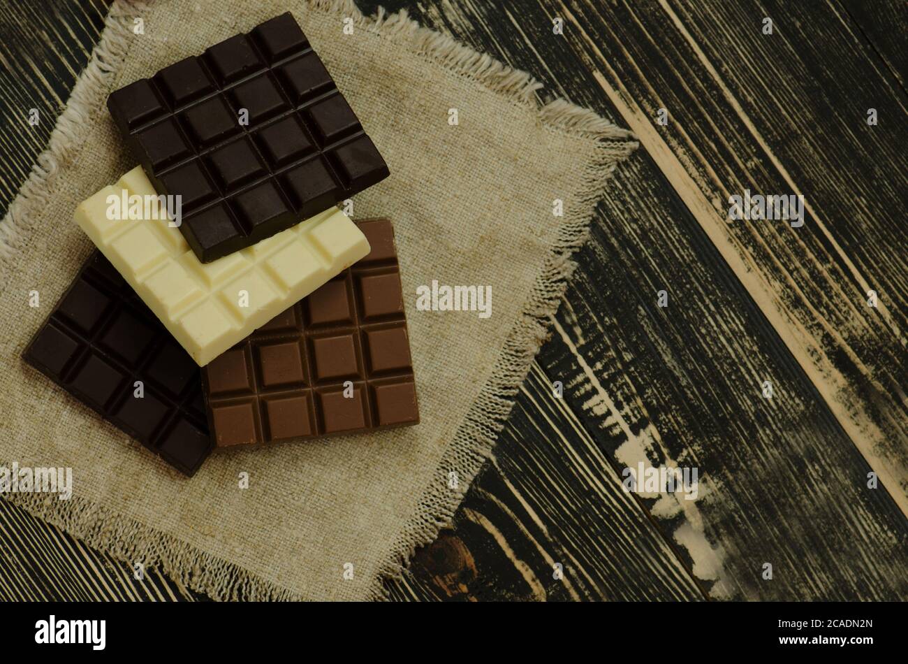 Group of chocolate bars different colors. Different kind assorted ...