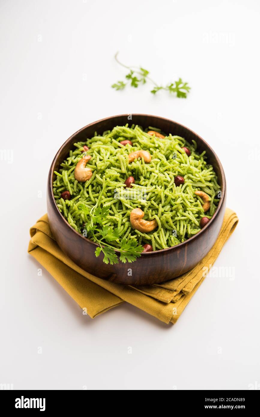 Coriander, Cilantro rice also called Dhaniya Chawal or pulao or ...