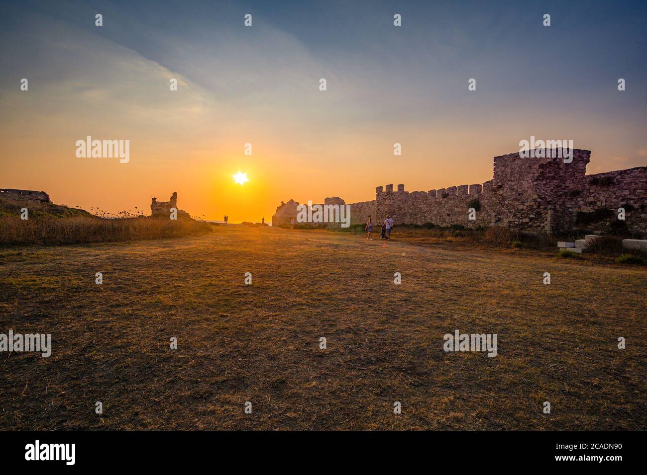 Inside the Archaeological site of Methoni Castle. Built by the ...