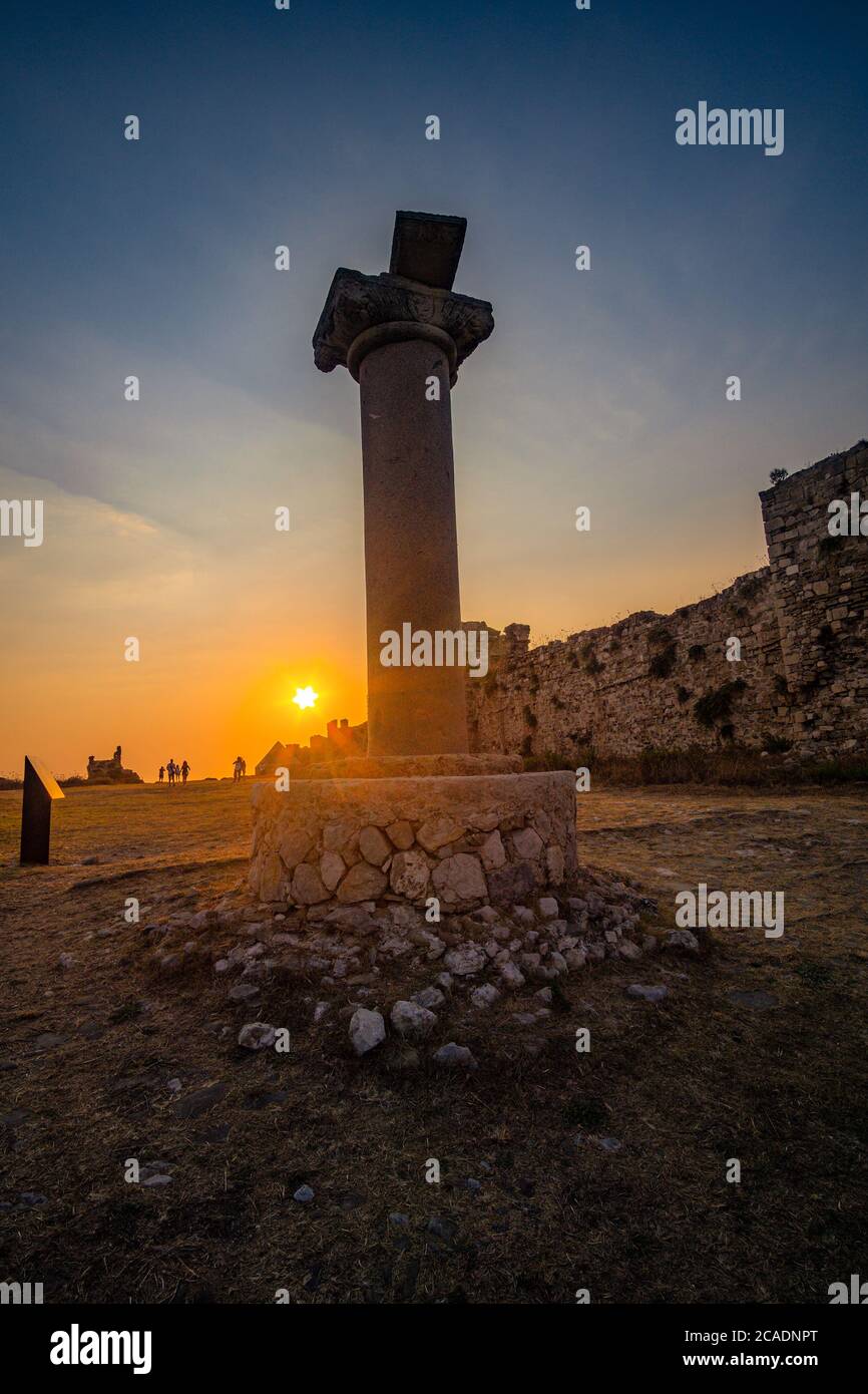 Inside the Archaeological site of Methoni Castle. Built by the ...