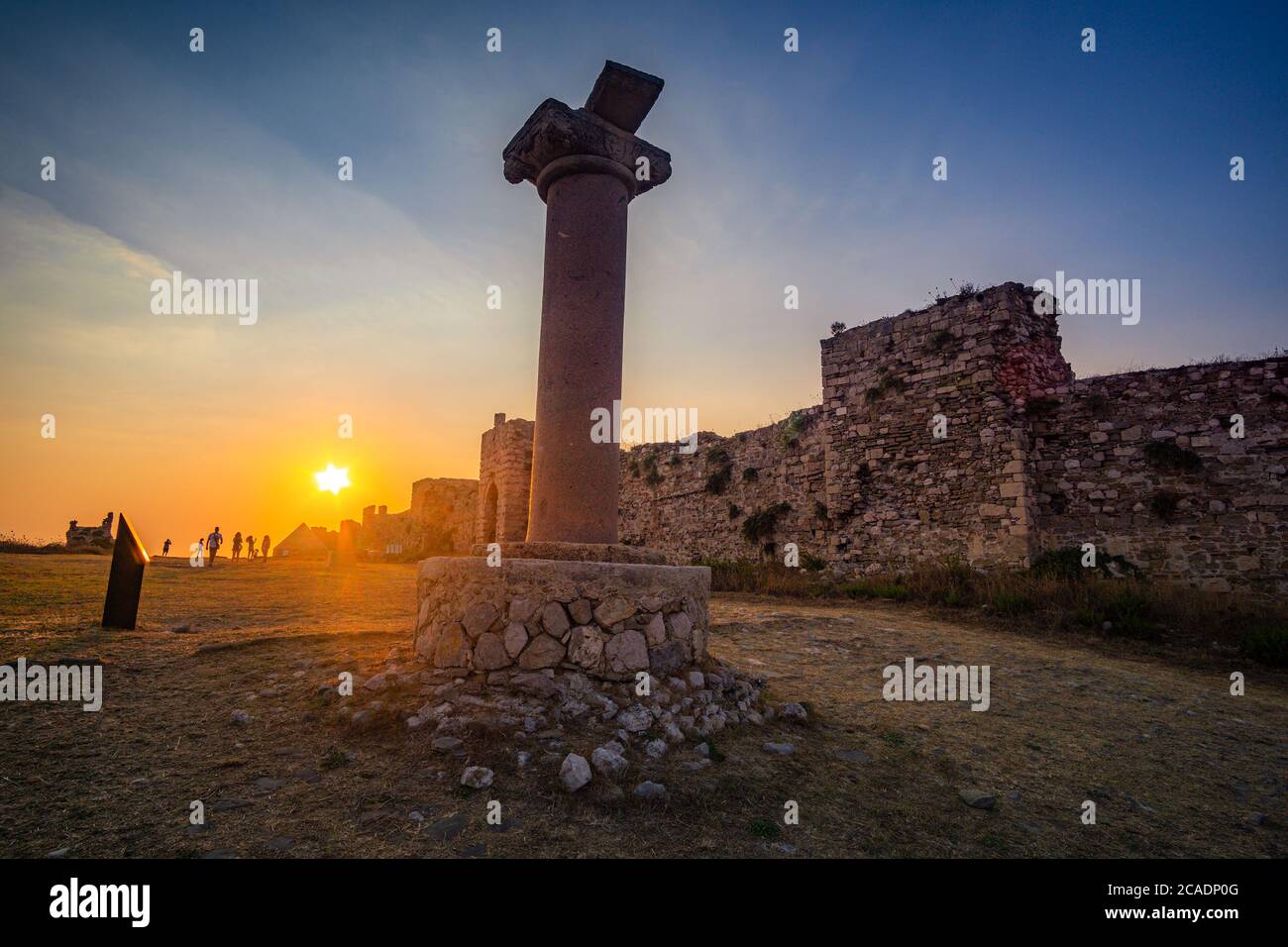 Inside the Archaeological site of Methoni Castle. Built by the ...