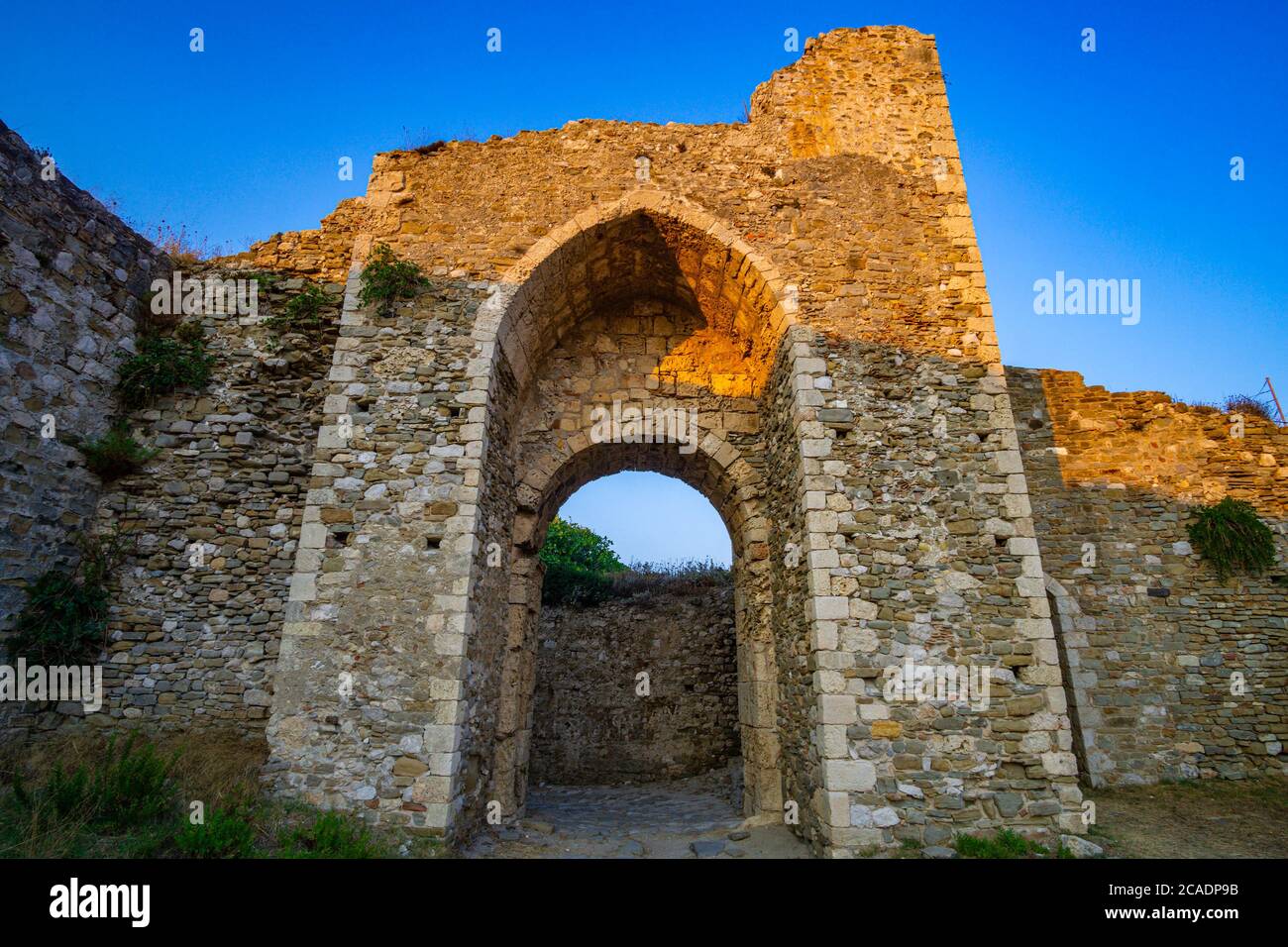 Inside the Archaeological site of Methoni Castle. Built by the ...