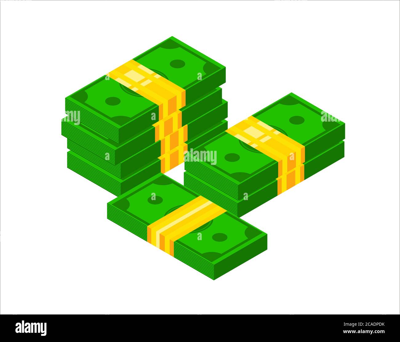 Pile of cash. Isometric dollar banknote icon. 3D Stacked dollar bundle ...