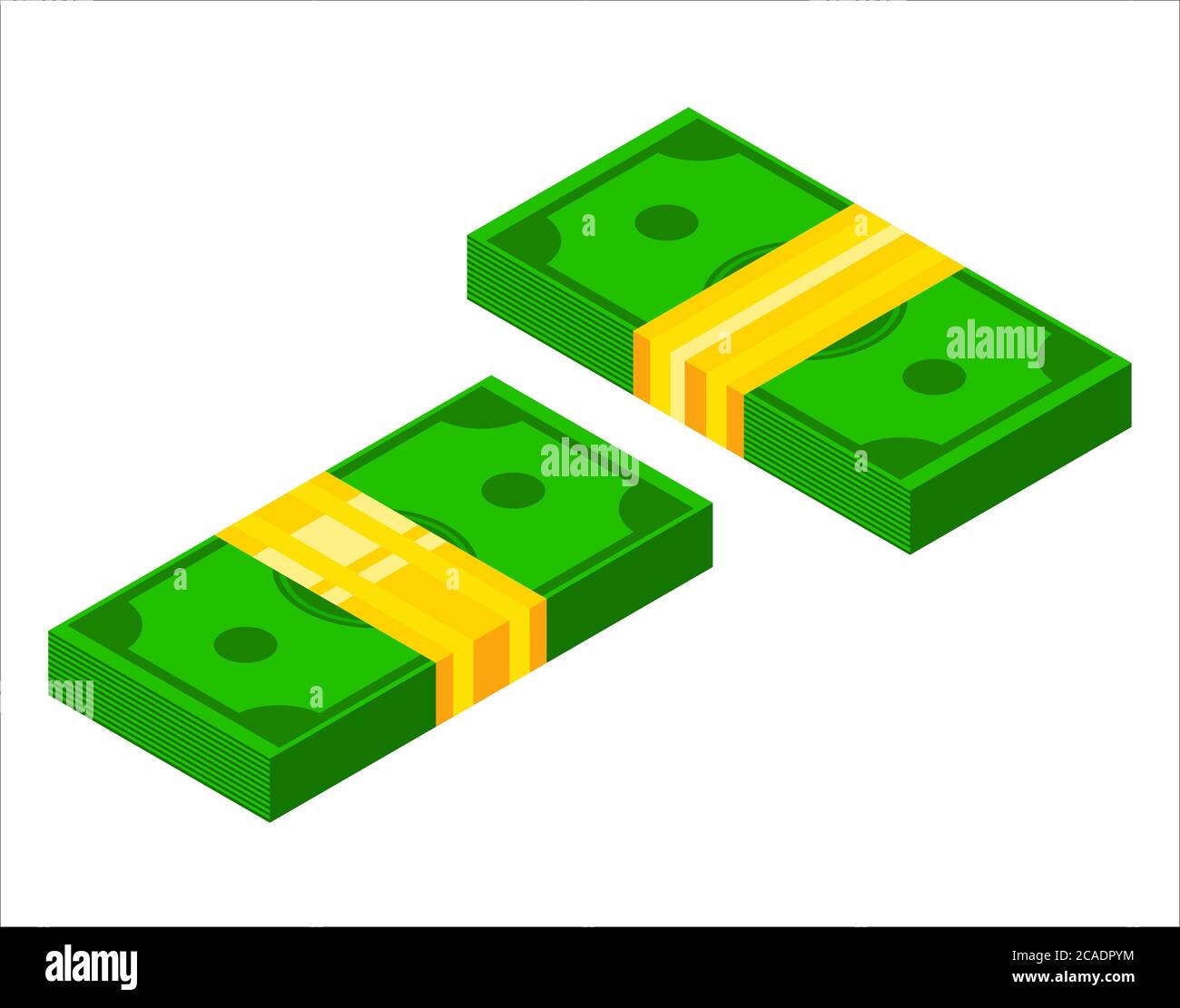 Pile of money icon from two sides. Isometric dollar banknotes. 3d Money ...