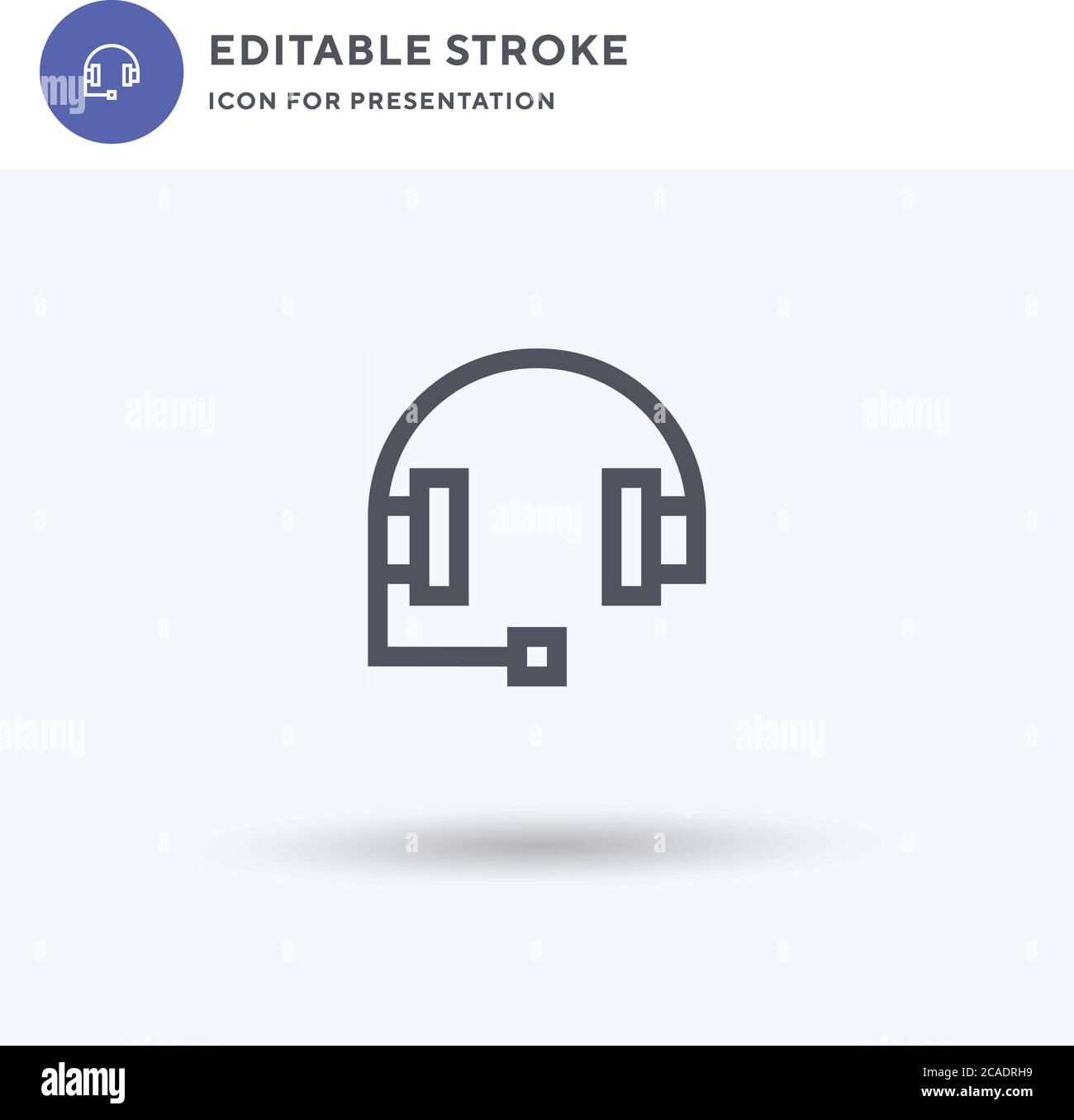 Headset icon vector, filled flat sign, solid pictogram isolated on ...