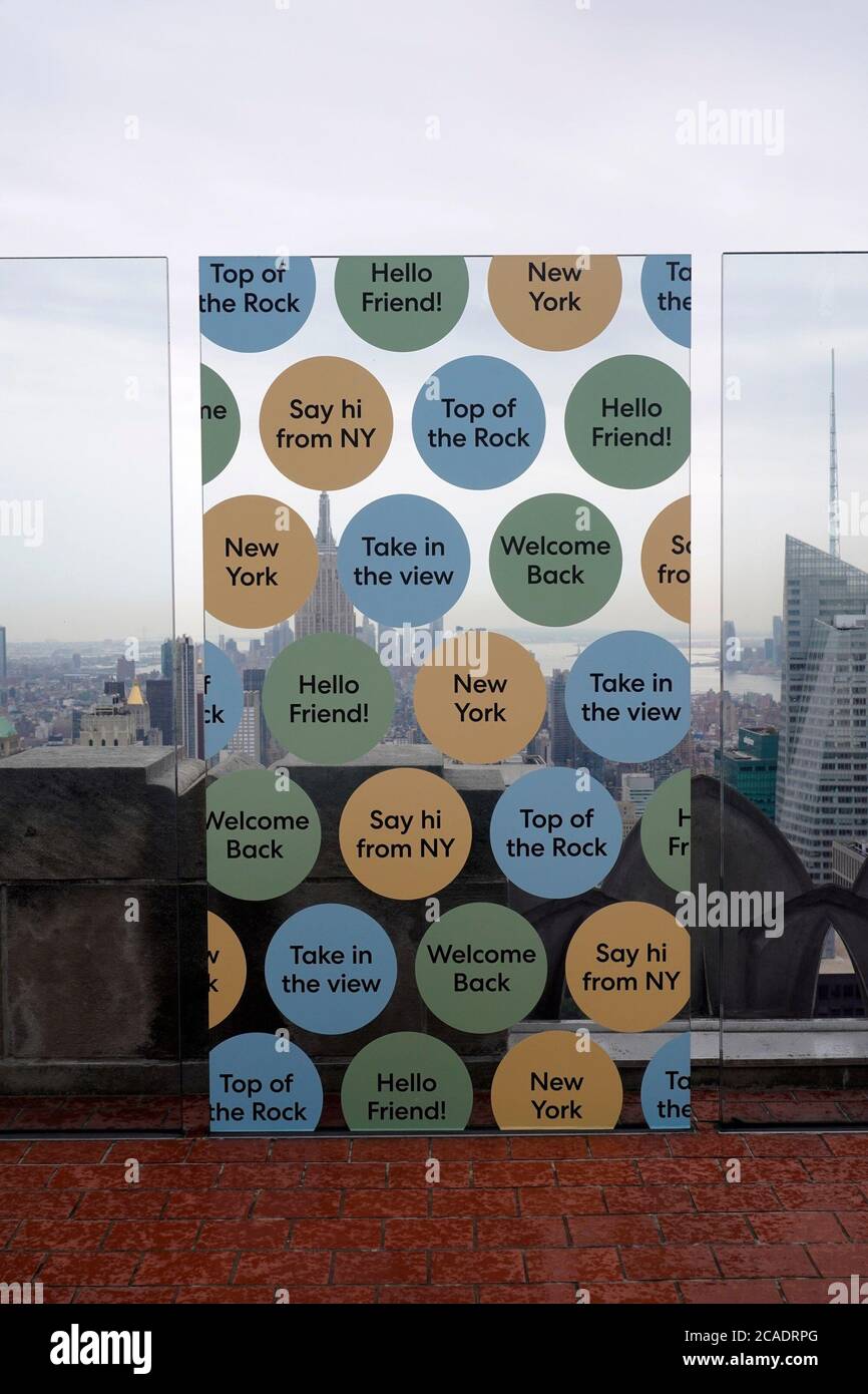 New York, NY, USA. 6th Aug, 2020. Top of the Rock Observation Deck in ...