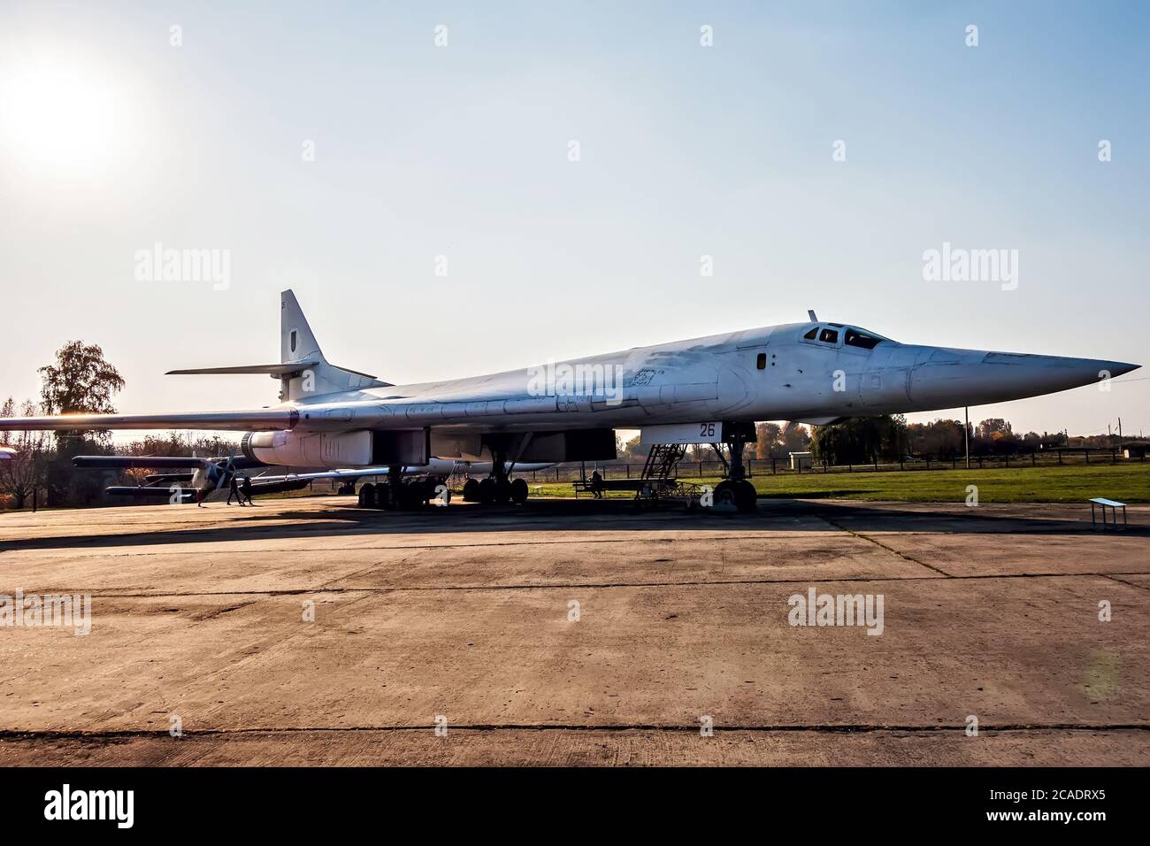 POLTAVA, UKRAINE - OCTOBER 19, 2019: Tupolev Tu-160 aircraft "Black ...