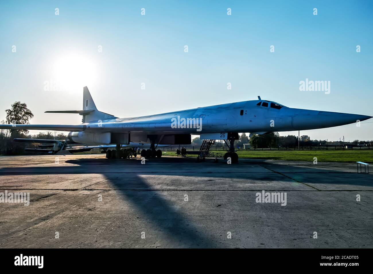 POLTAVA, UKRAINE - OCTOBER 19, 2019: Tupolev Tu-160 missile-carrying ...