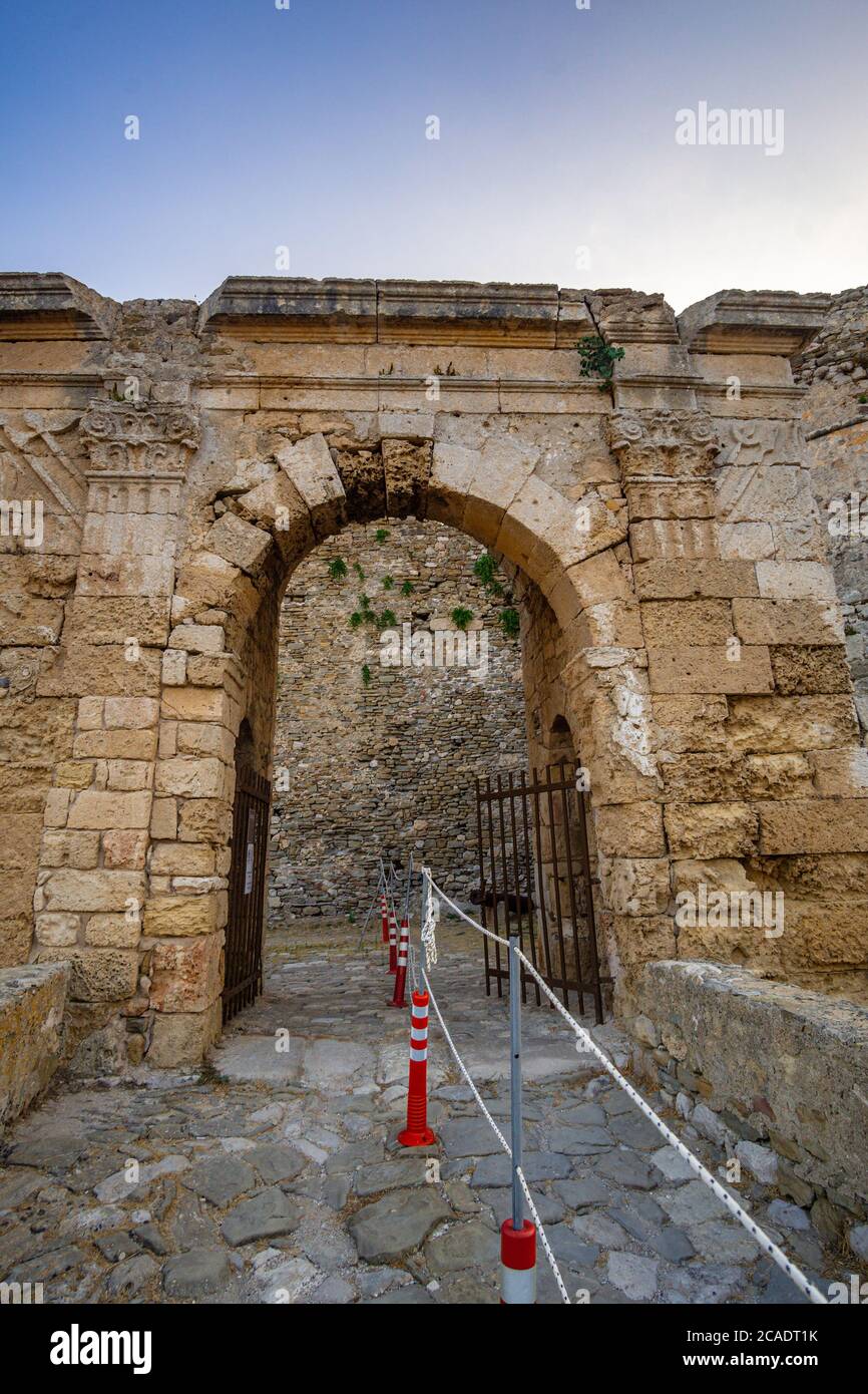 Inside the Archaeological site of Methoni Castle. Built by the ...