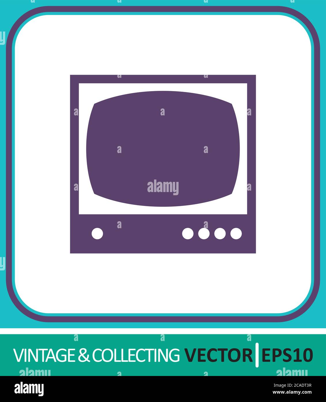 old TV, television receiver. Vector Icon. Simple vector illustration ...