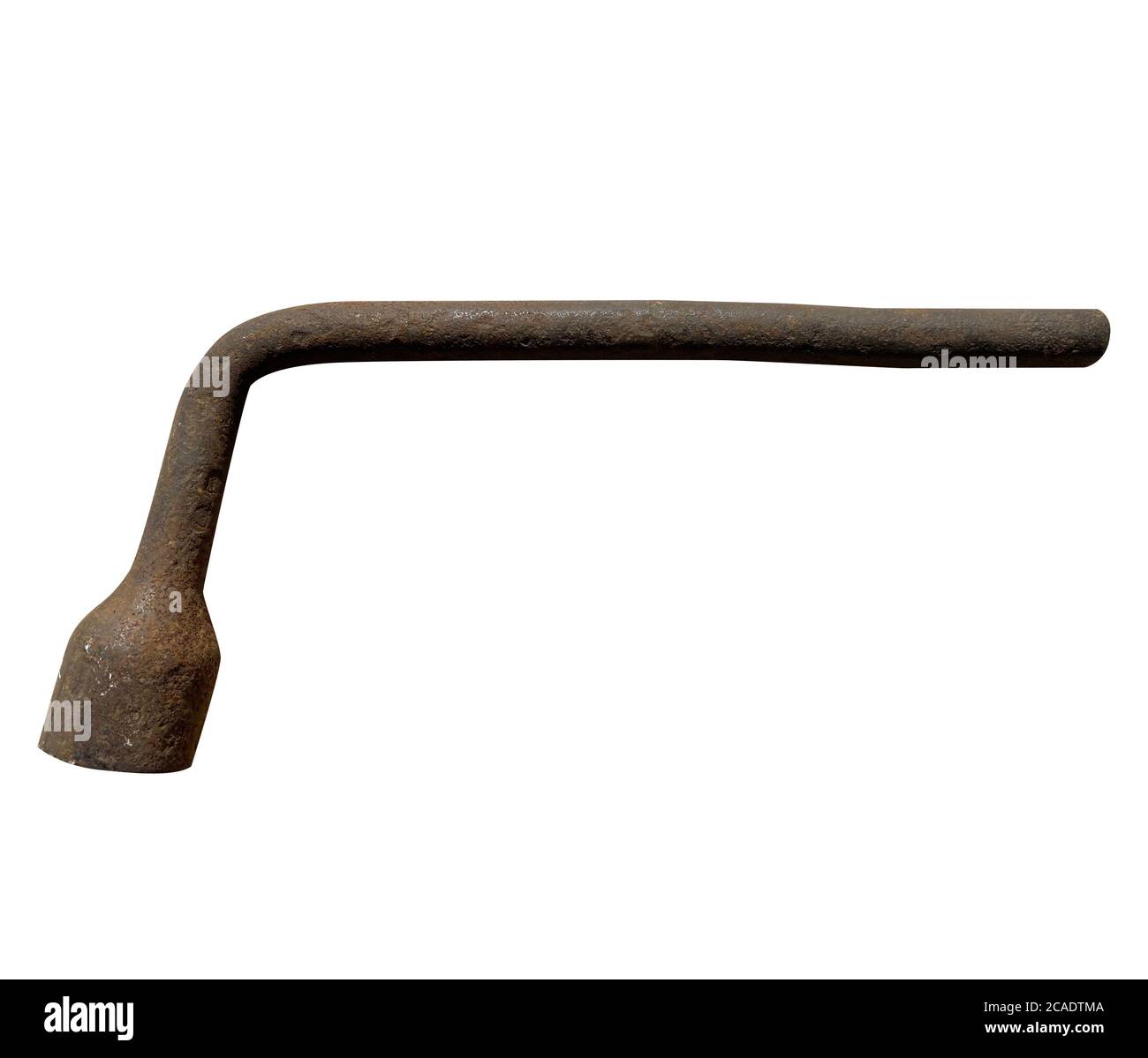 old rusty curve socket wrench on a white isolated background Stock ...