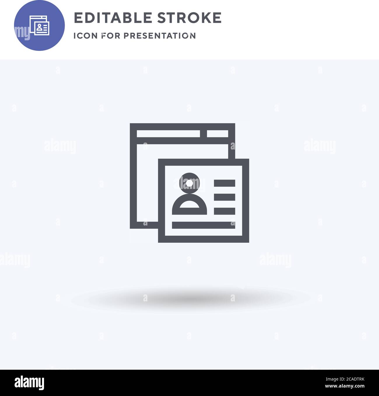 Profile icon vector, filled flat sign, solid pictogram isolated on ...