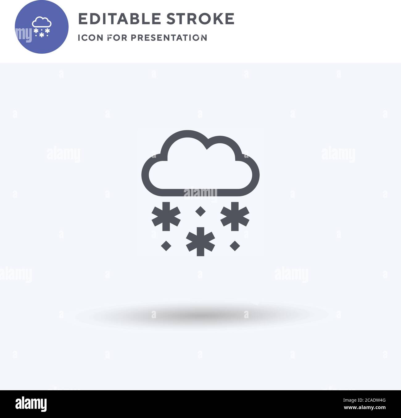 Snow icon vector, filled flat sign, solid pictogram isolated on white ...